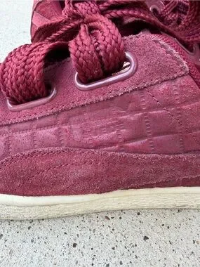 Puma | Shoes | Puma Suede Heart Quilted Burgundy Ribbon Lace Sneakers ...